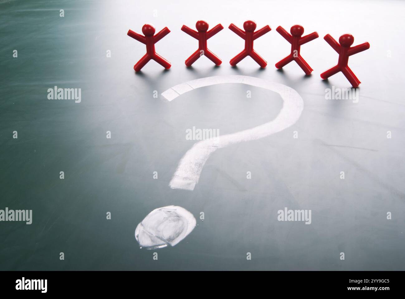 Business team face a big question mark Stock Photo - Alamy