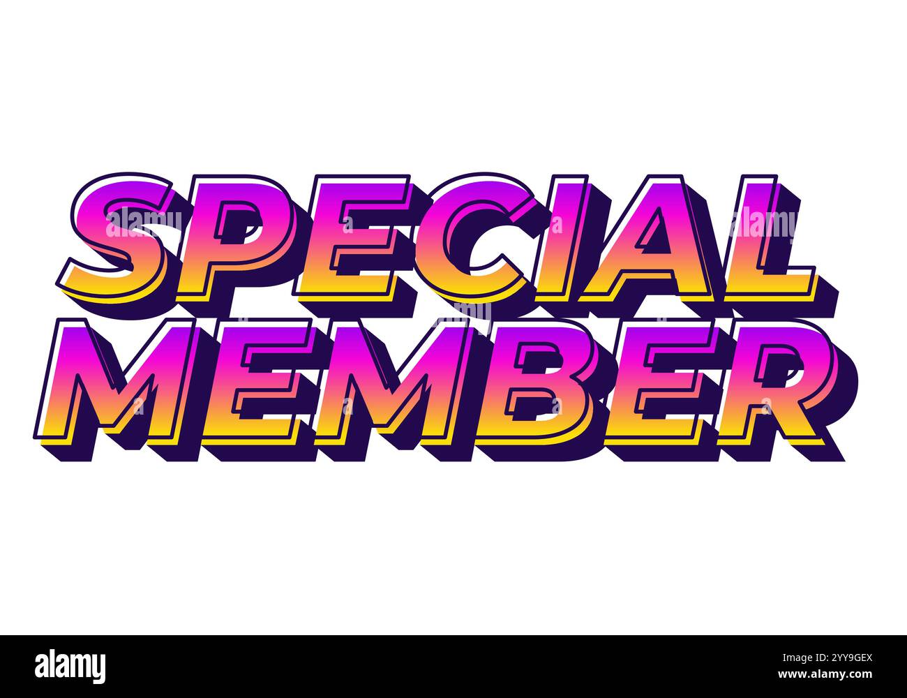 Special member. Text effect design in modern colors with 3D effect look ...