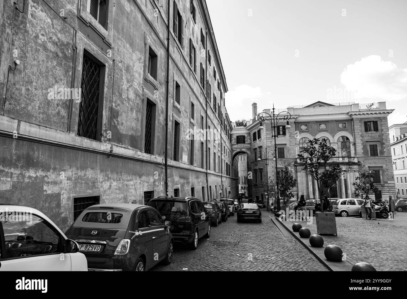 Rome, Italy - April 5, 2019: Piazza Pilotta that takes its name from an ...