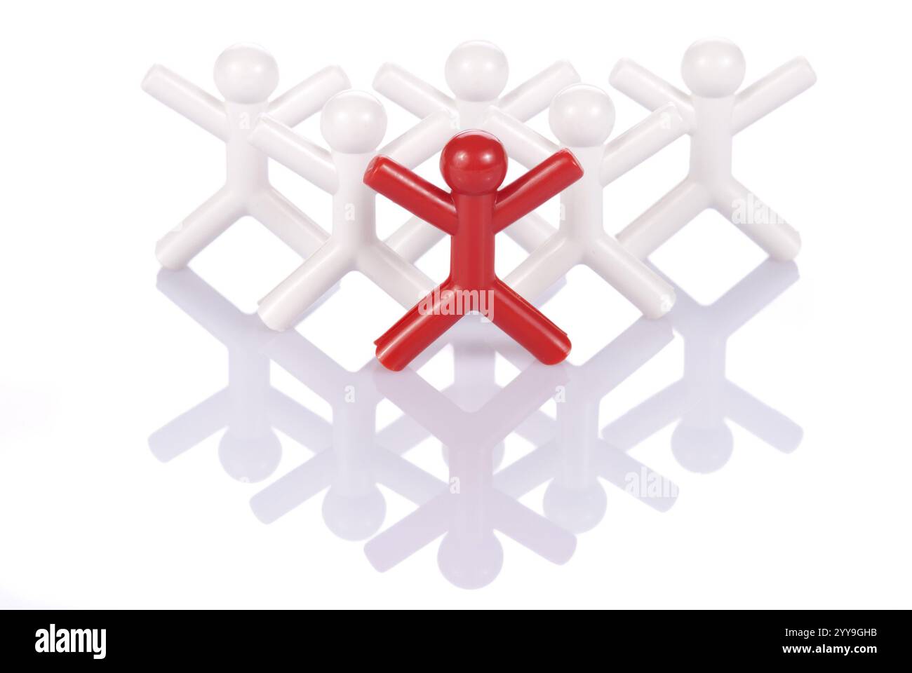 Leadership concept, one man leads the team Stock Photo - Alamy