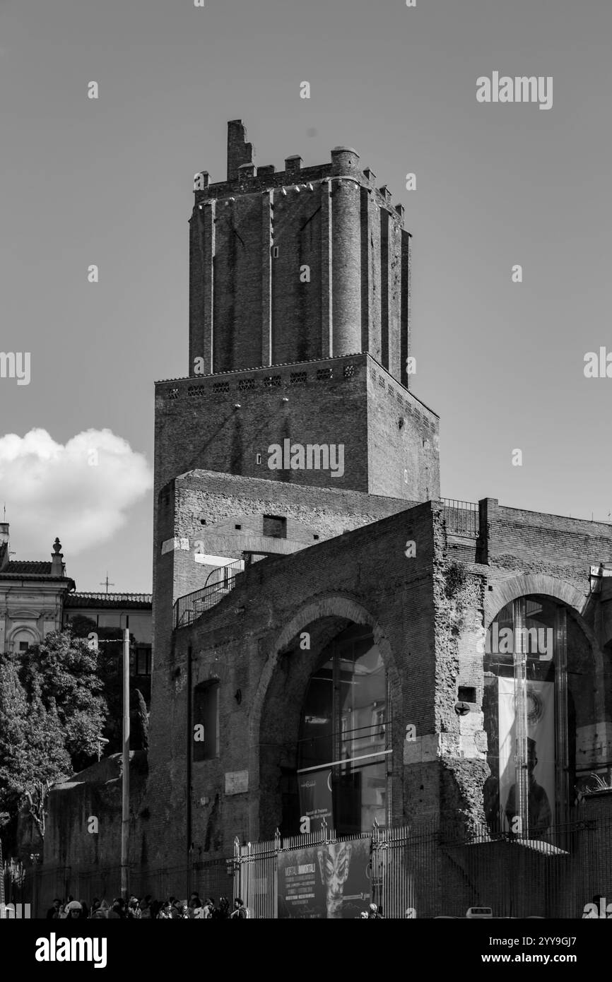 Rome, Italy - 5 APR 2019: La Torre delle Milizie, an ancient leaning ...