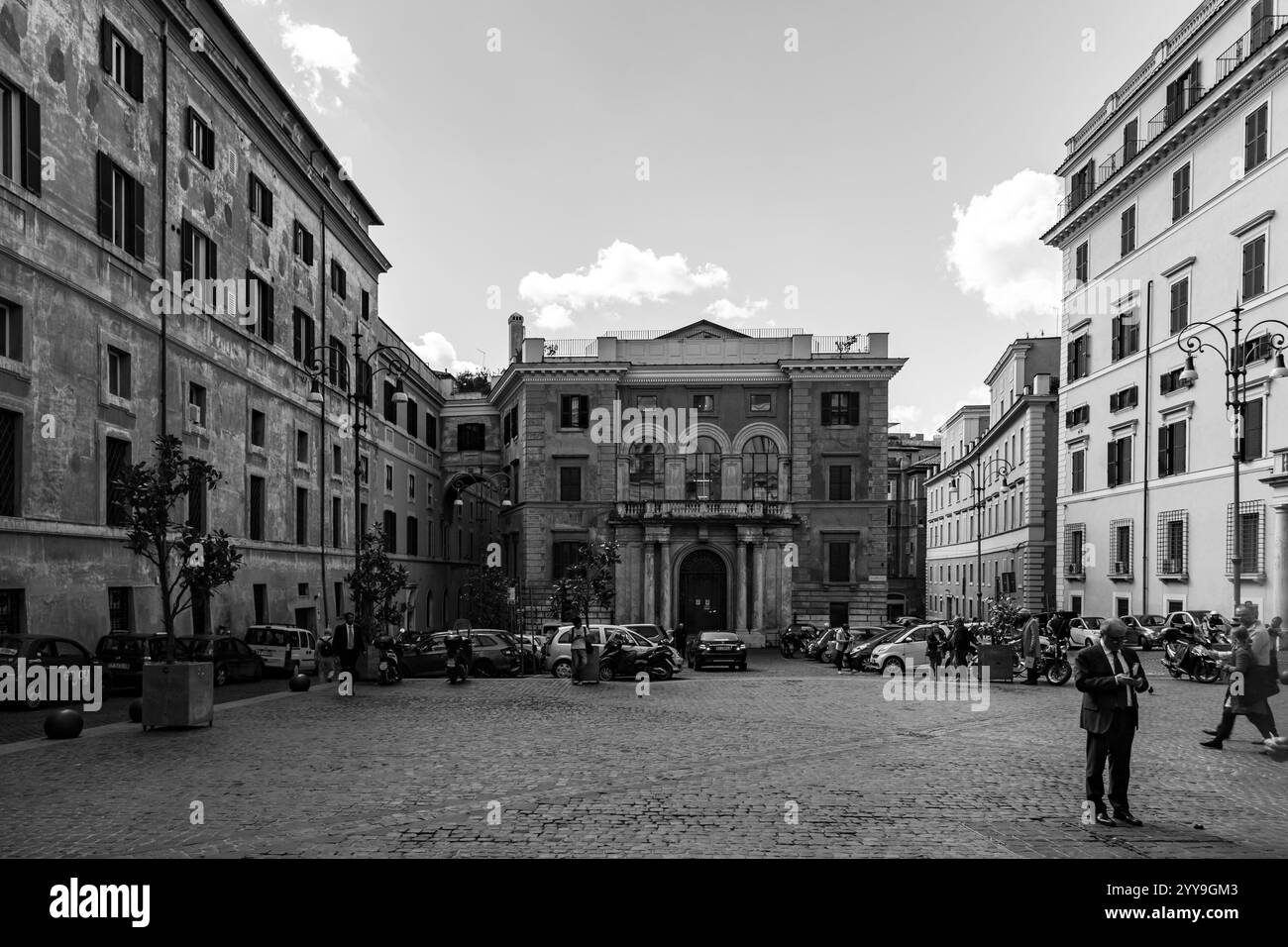 Rome, Italy - April 5, 2019: Piazza Pilotta that takes its name from an ...