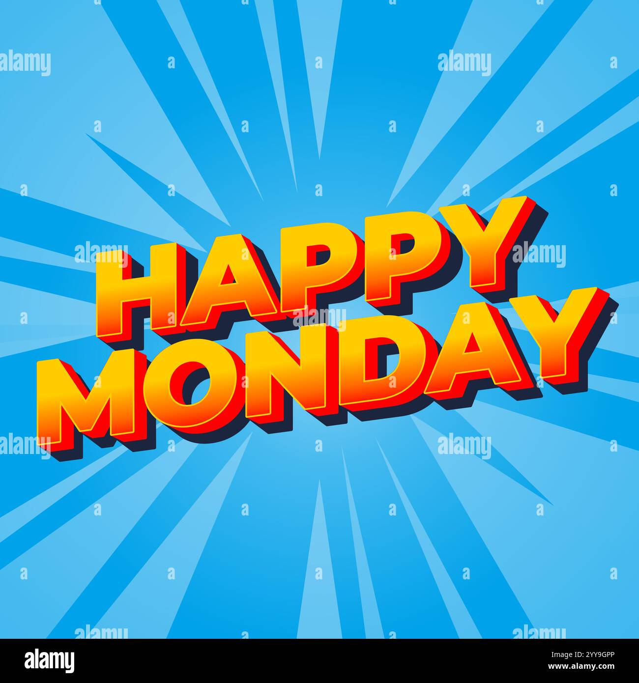 Happy monday text effect design with super bold fonts good for social ...