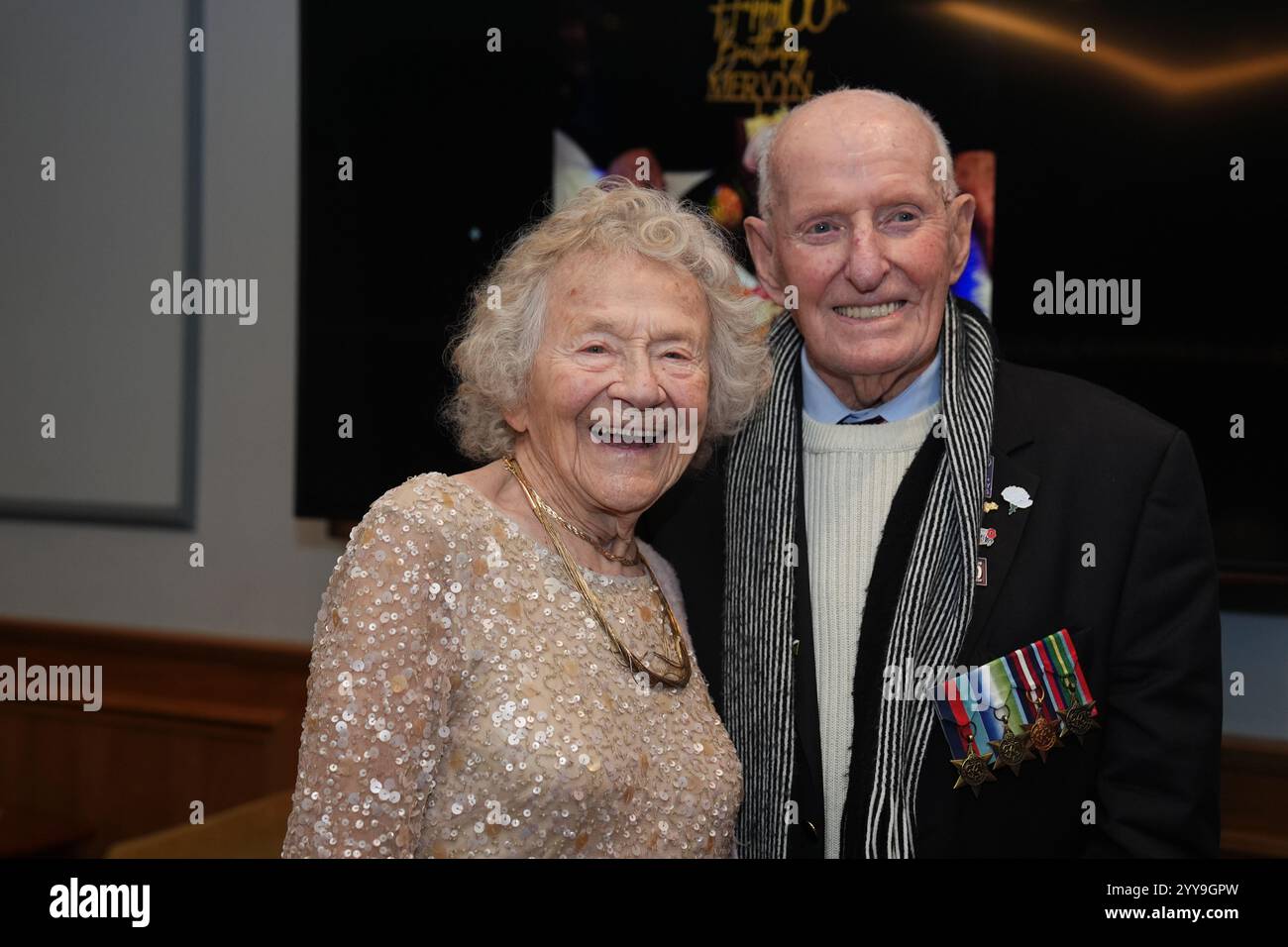 Veterans Dorothea Barron and Norrie Bartlett during a surprise party ...