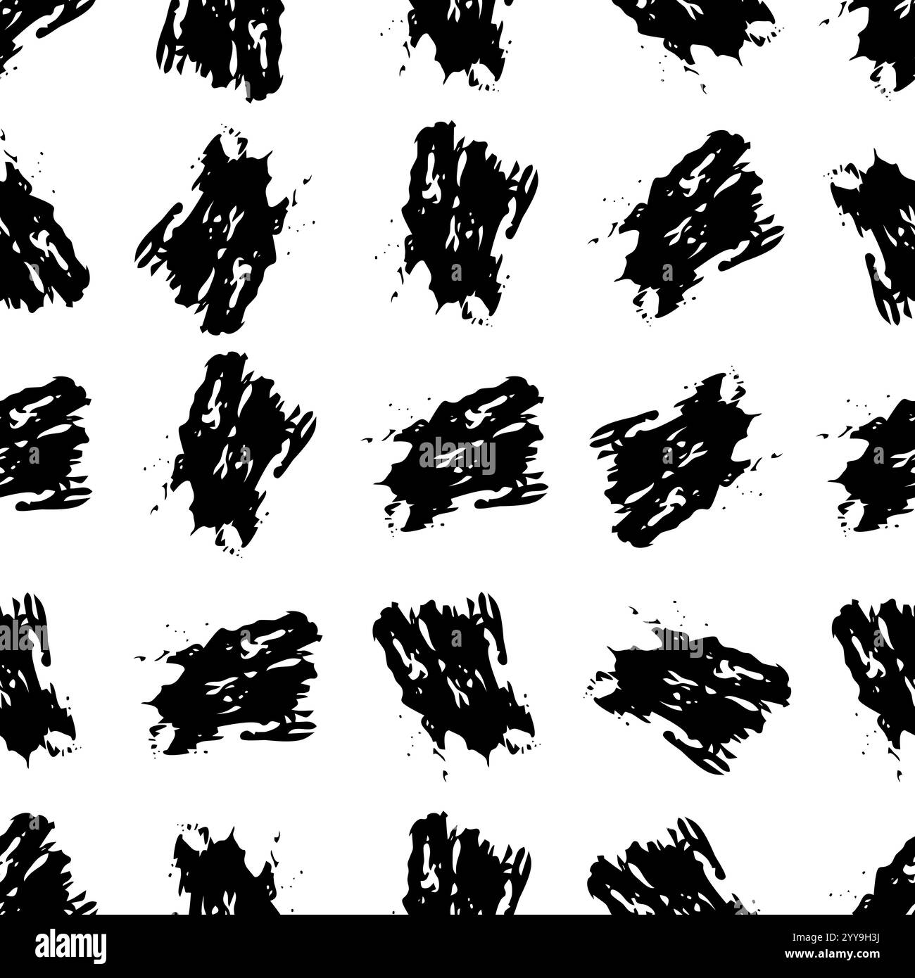 Seamless pattern with hand drawn black circle scribble smear. Abstract ...