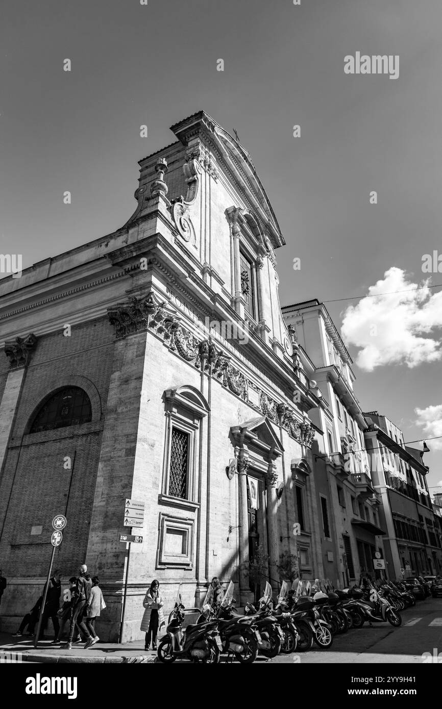 Rome, Italy - April 2, 2019: Sant'Andrea delle Fratte is a 17th century ...