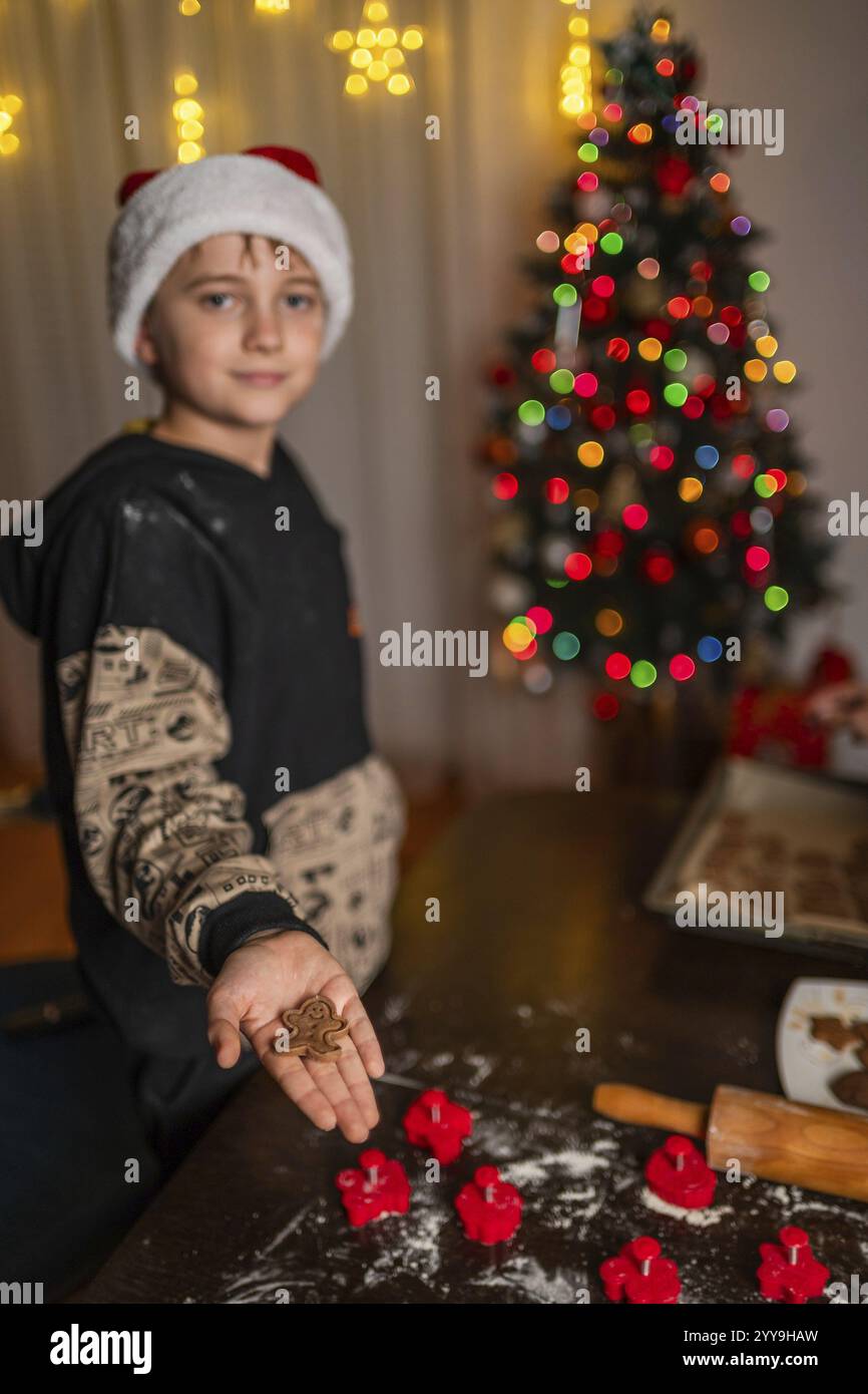 Homemade gingerbread making before Christmas Stock Photo - Alamy