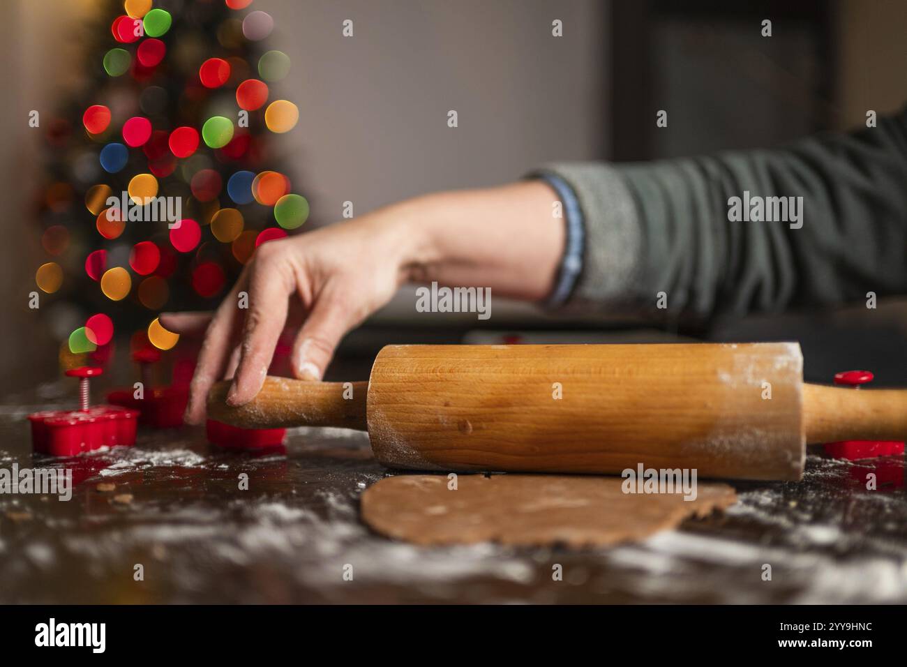 Homemade gingerbread making before Christmas Stock Photo - Alamy