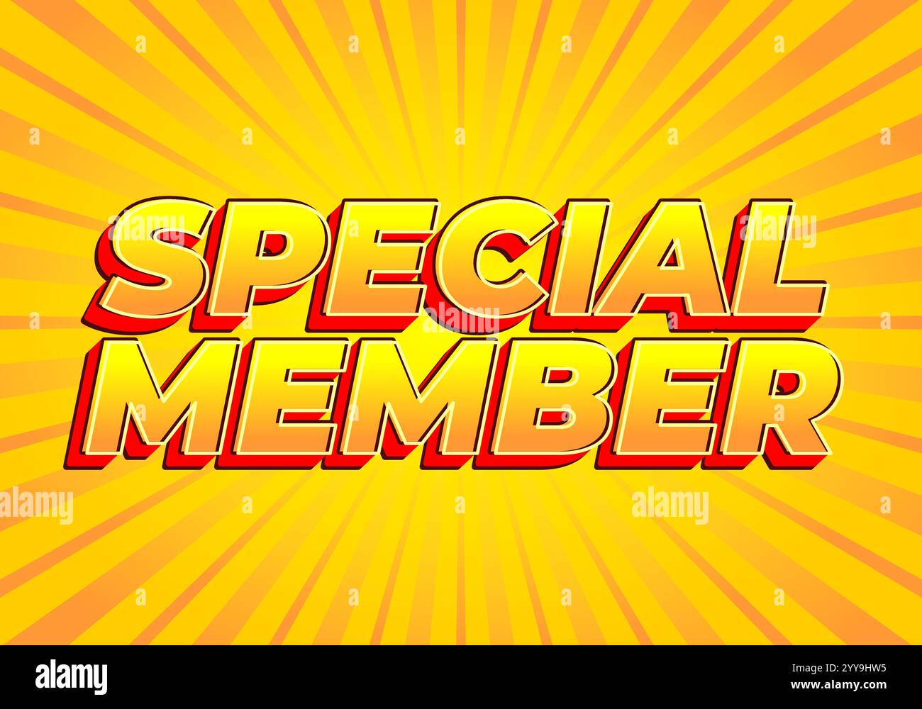 Special member. Text effect design in modern colors with 3D effect look ...