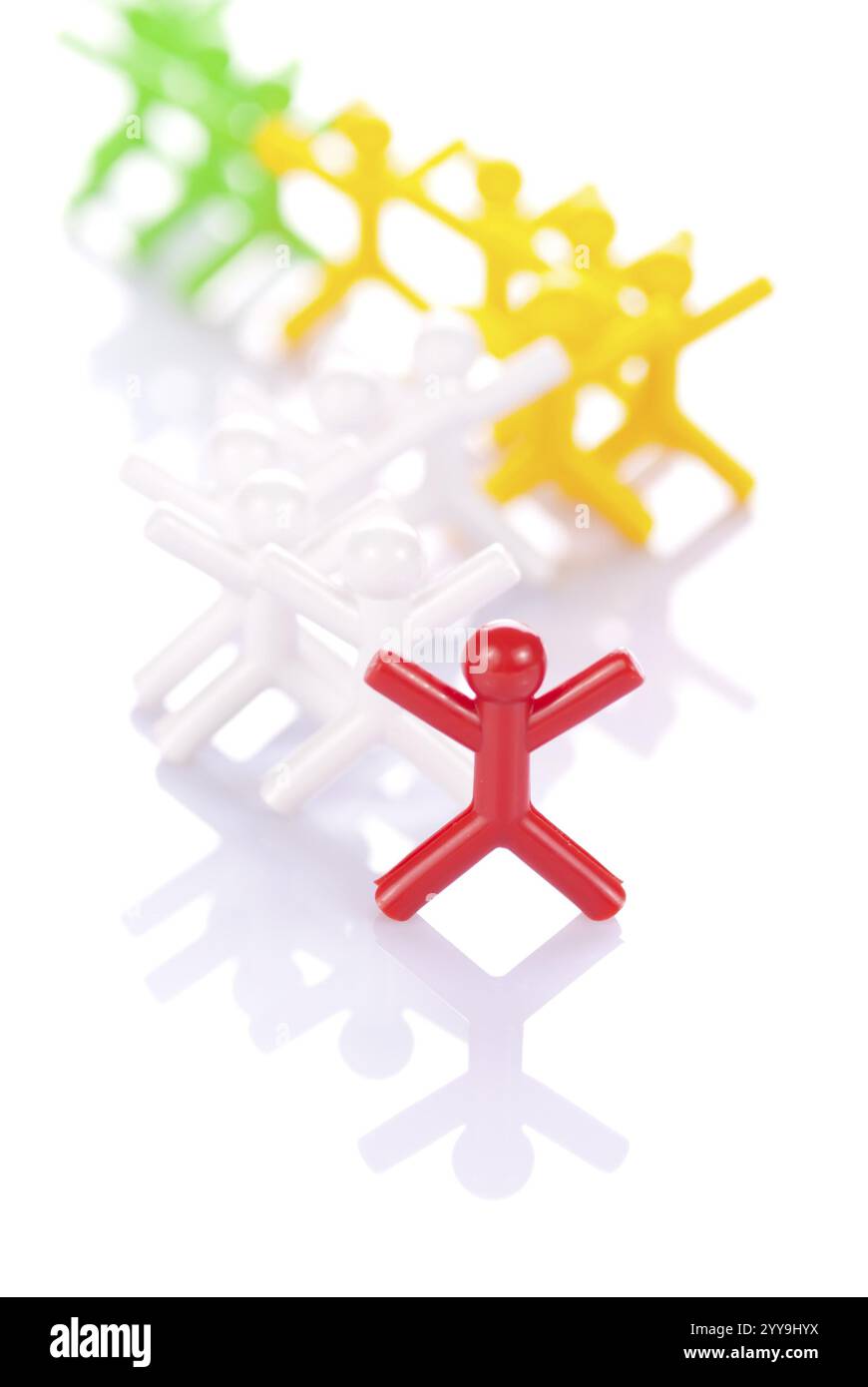 Leadership concept, one man leads the team Stock Photo - Alamy
