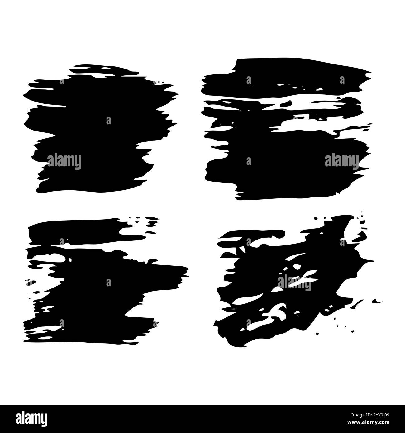 Set of four Sketch Scribble Smears. Hand drawn Paint Scribble Stains ...