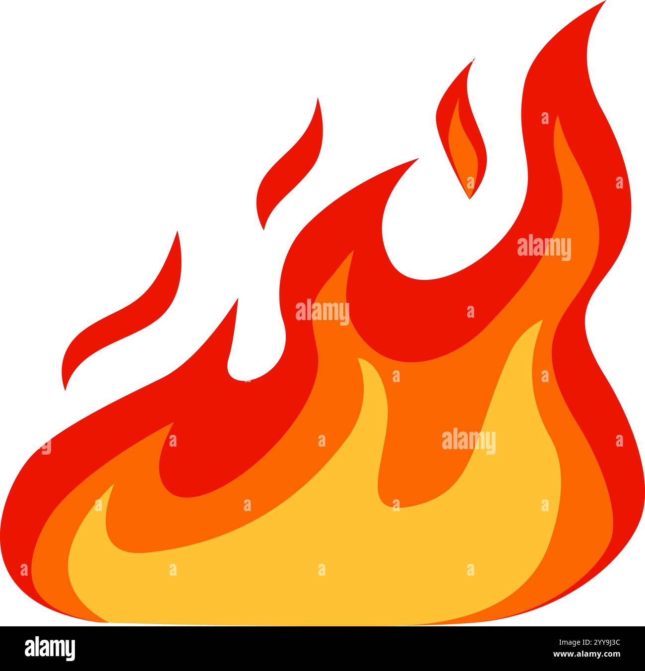 Cartoon flames rising from bottom of frame with orange and red gradient ...