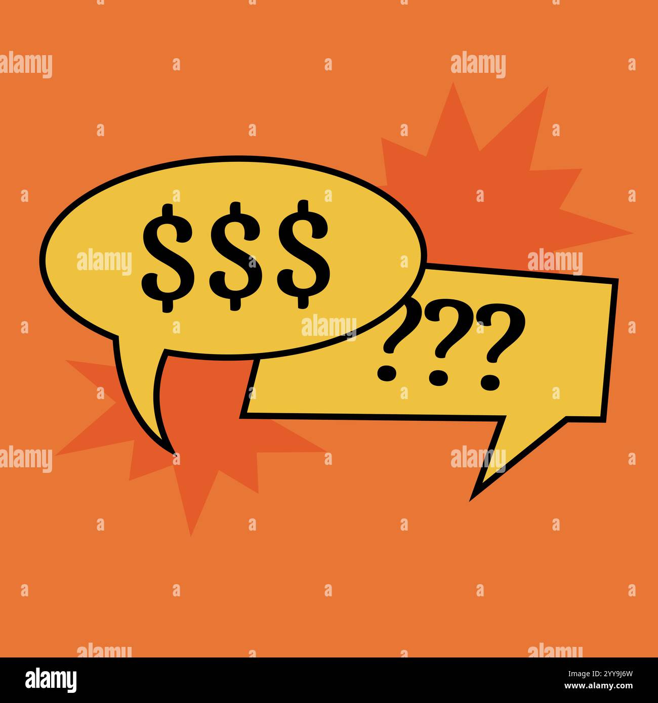 Communication speech bubbles on orange background. Vector illustration ...