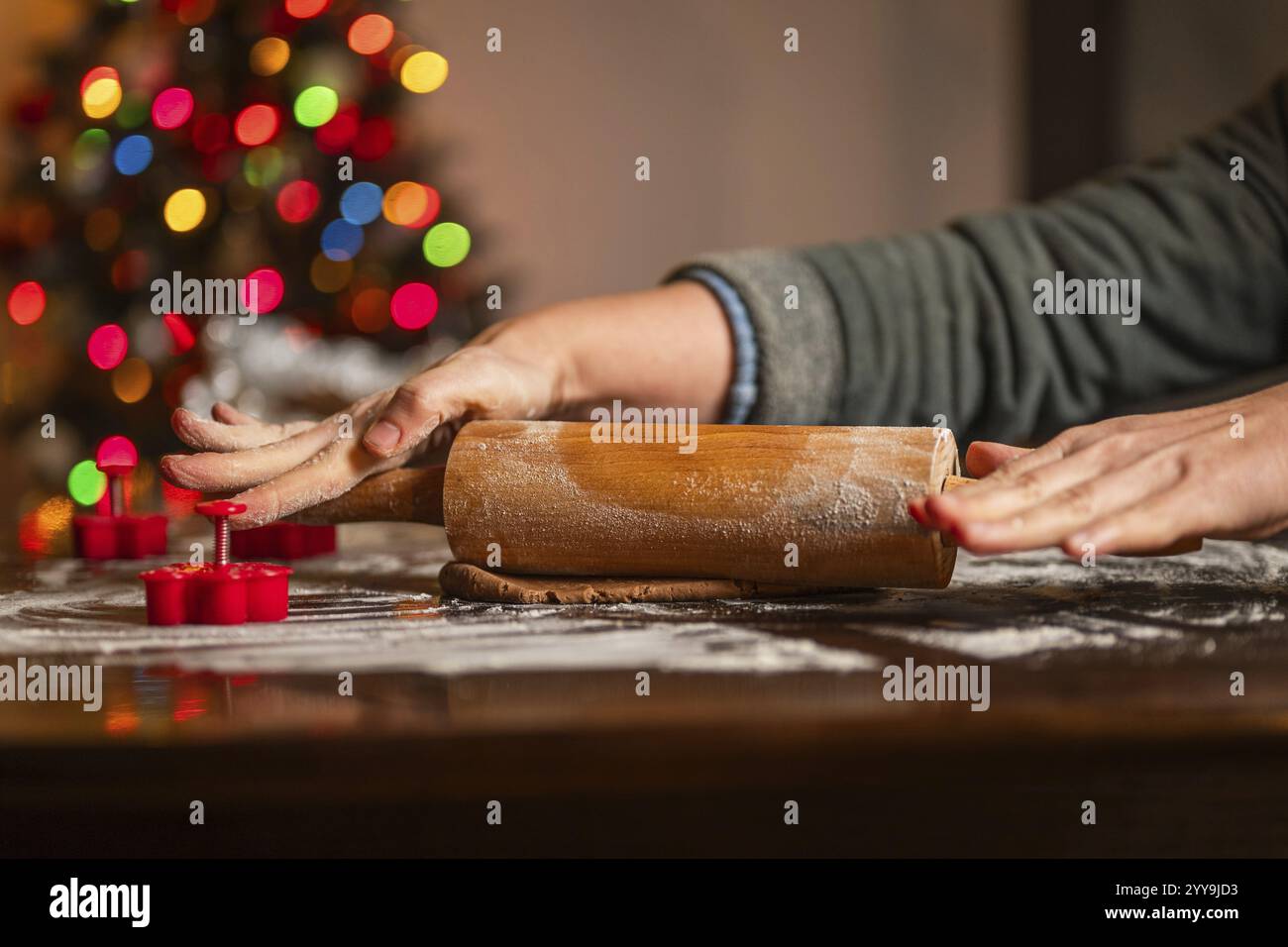 Homemade gingerbread making before Christmas Stock Photo - Alamy
