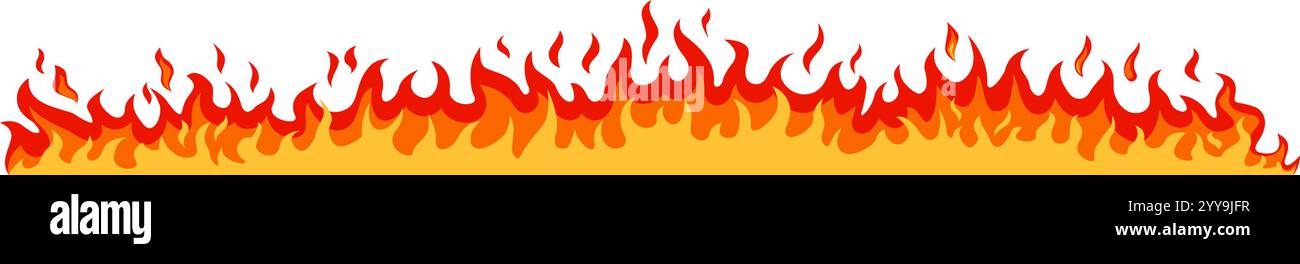 Fire flames border horizontal banner Stock Vector Images - Alamy