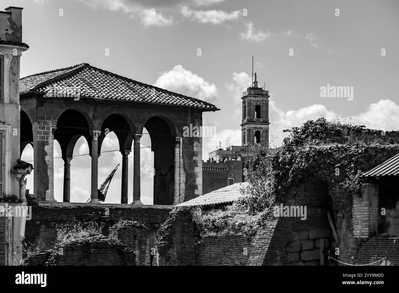 Architectural detail from Rome, the Italian capital. Enchanting old buildings and historical ...
