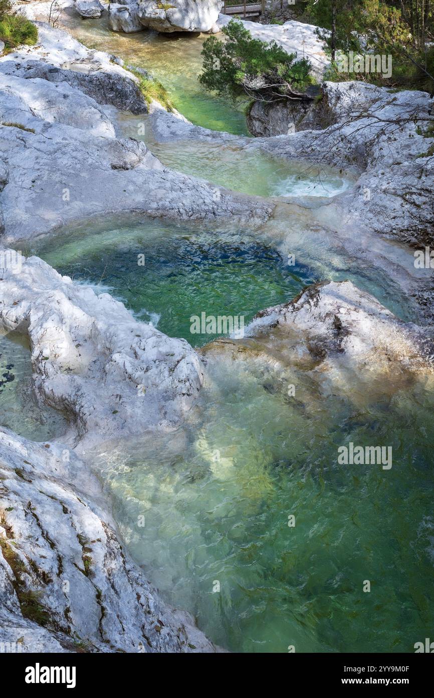 Cadini del Brenton, Dolomites, Italy natural pools of transparent and ...