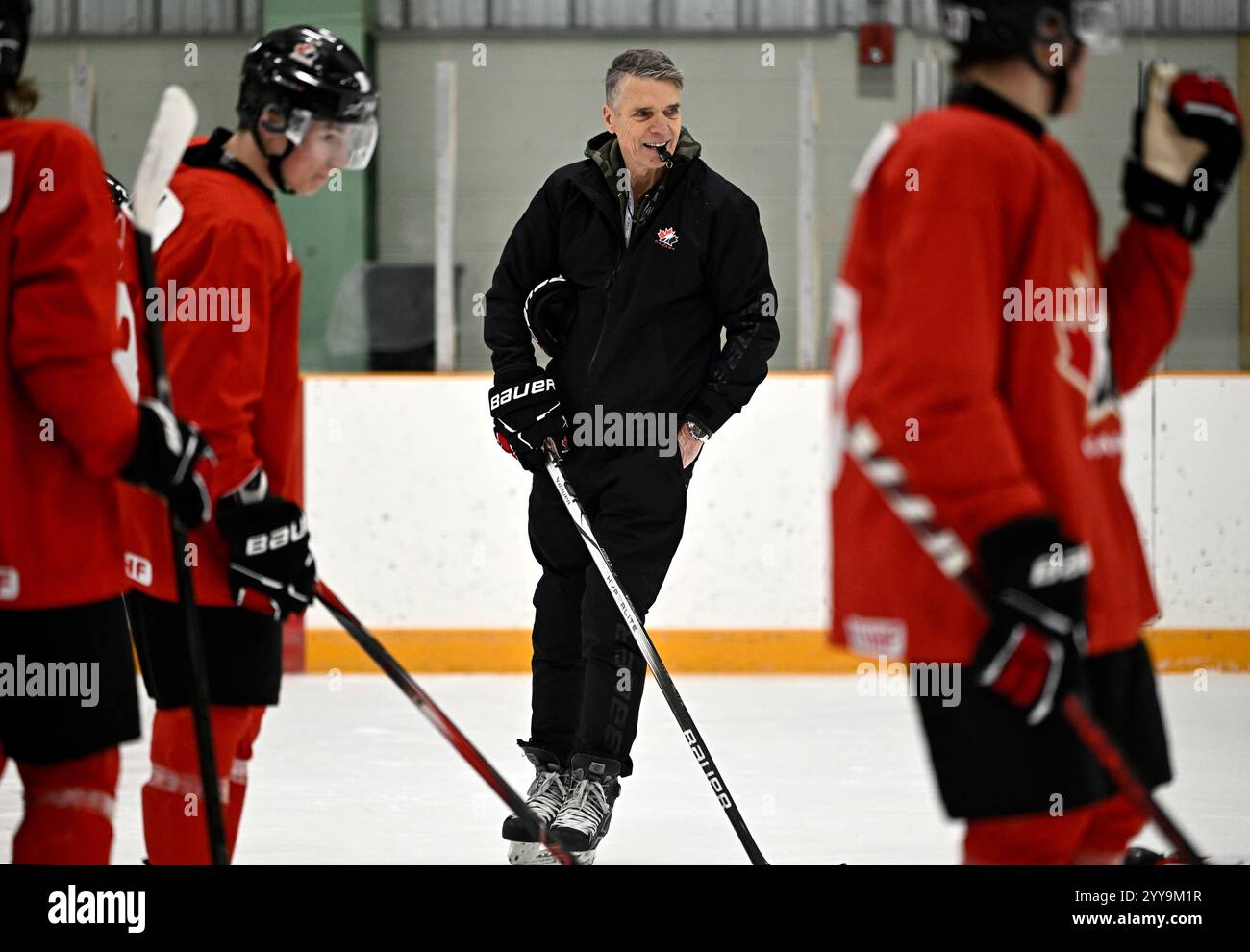 Petawawa, Can. 17th Dec, 2024. Team Canada head coach Dave Cameron ...