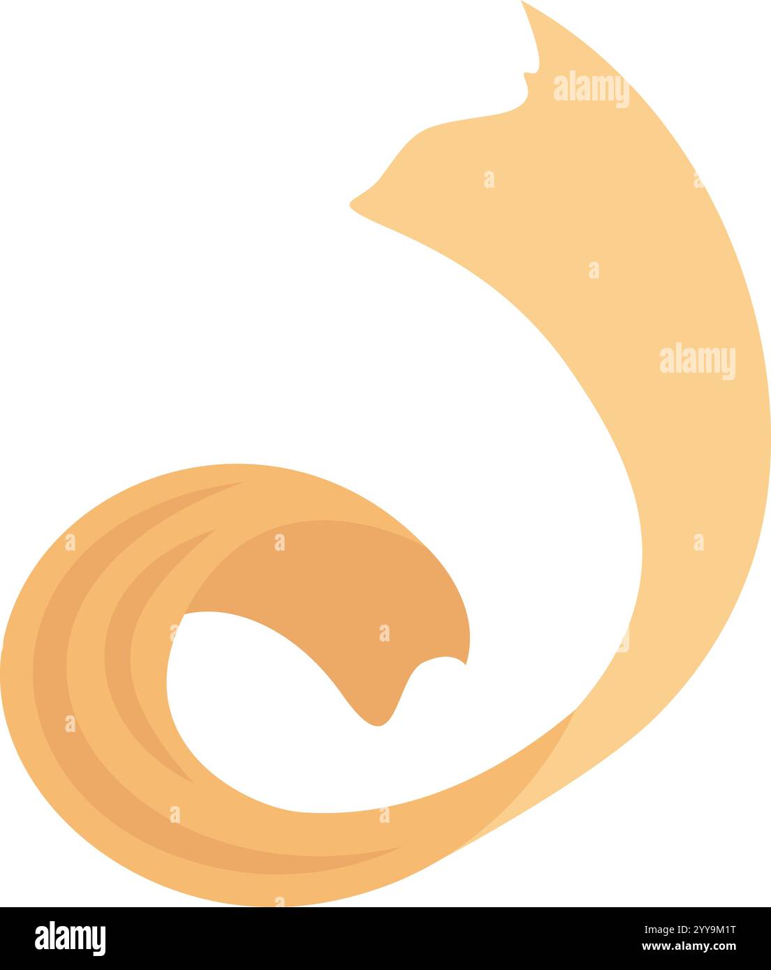 Minimalist vector illustration of a stylized cat silhouette forming the ...