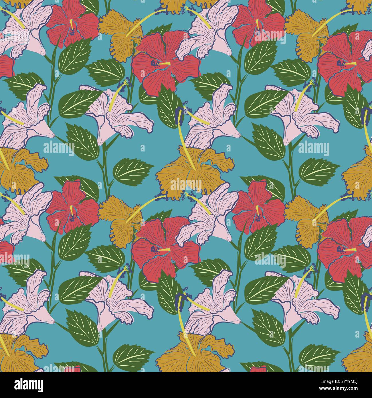 Summer botanical theme Stock Vector Images - Alamy