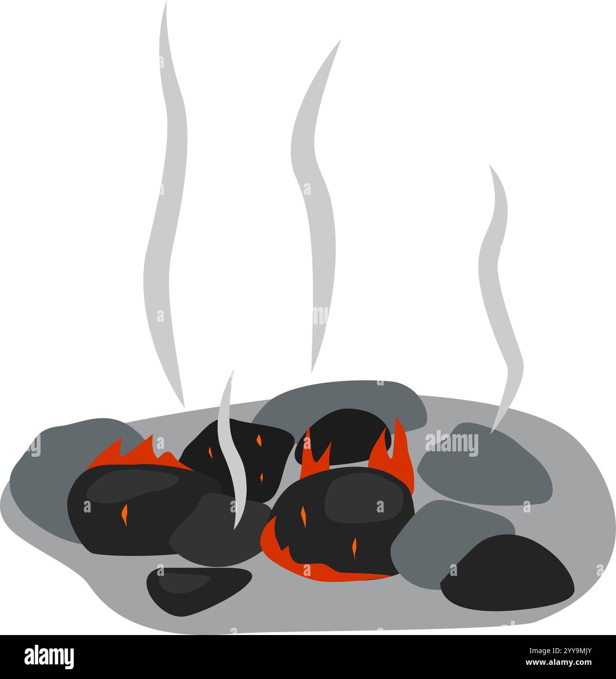 Gray fire smoke isolated Stock Vector Images - Alamy