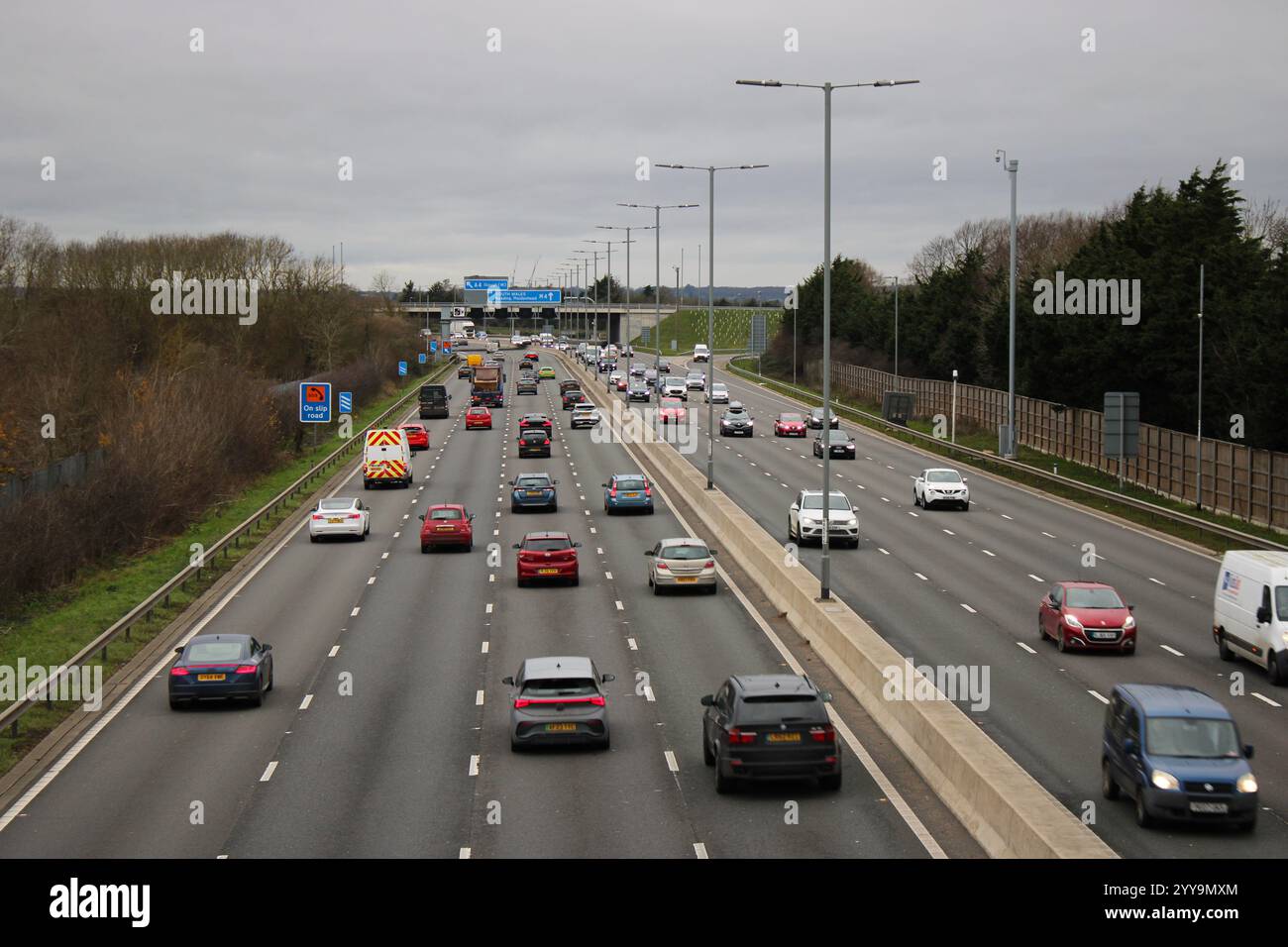 Heavy Traffic On The M4 Motorway Towards Reading/South Wales On 20th ...