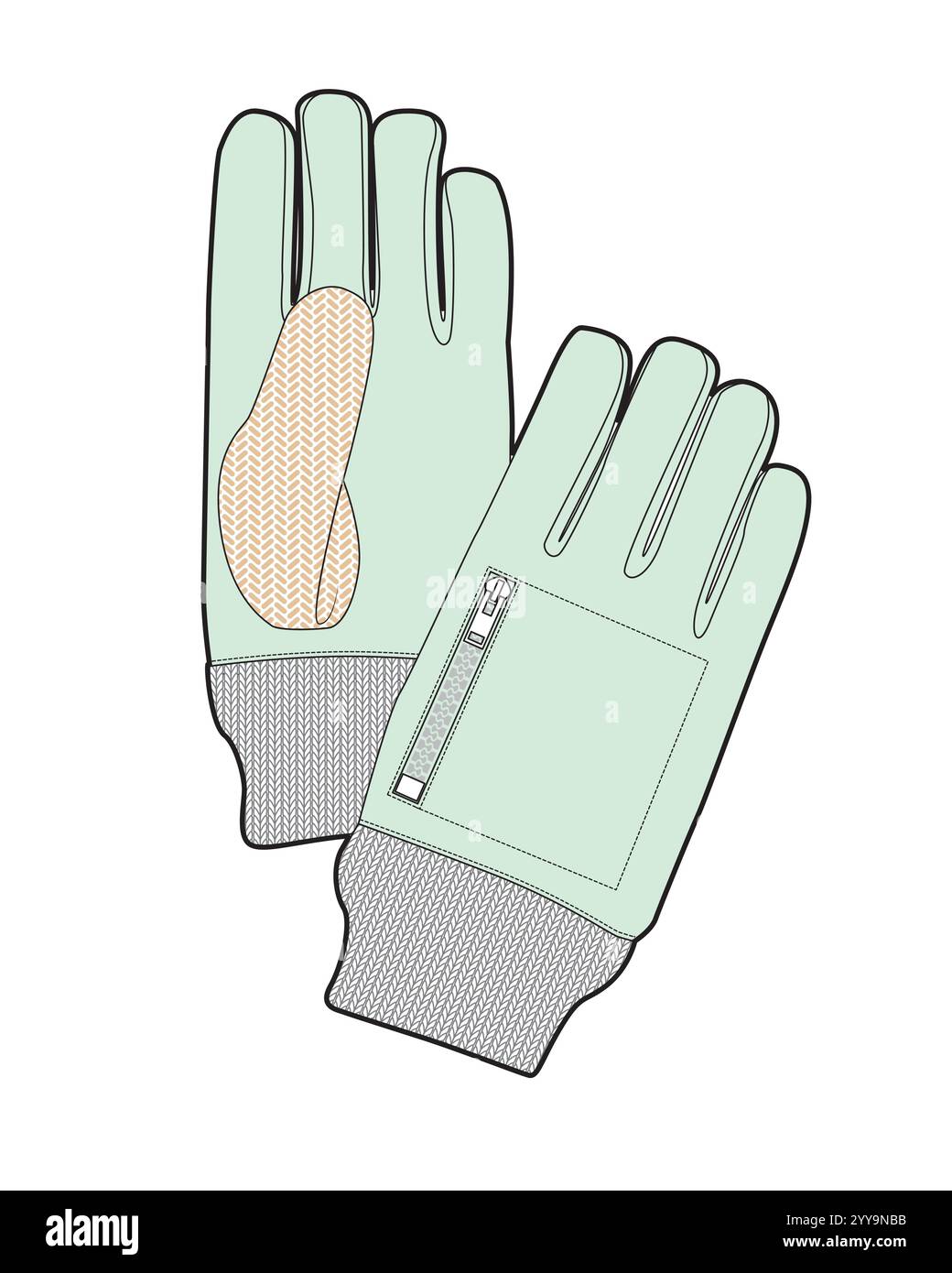 Pocket gloves template hi-res stock photography and images - Alamy