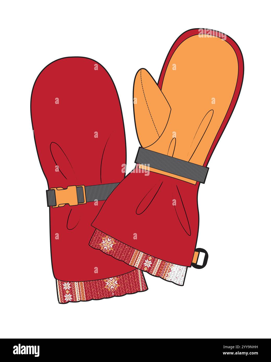 Women mittens technical drawing hi-res stock photography and images - Alamy