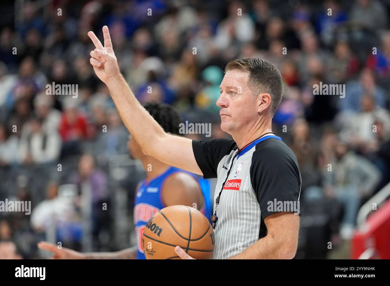 Referee Brent Barnaky officiates during the first half of an NBA ...