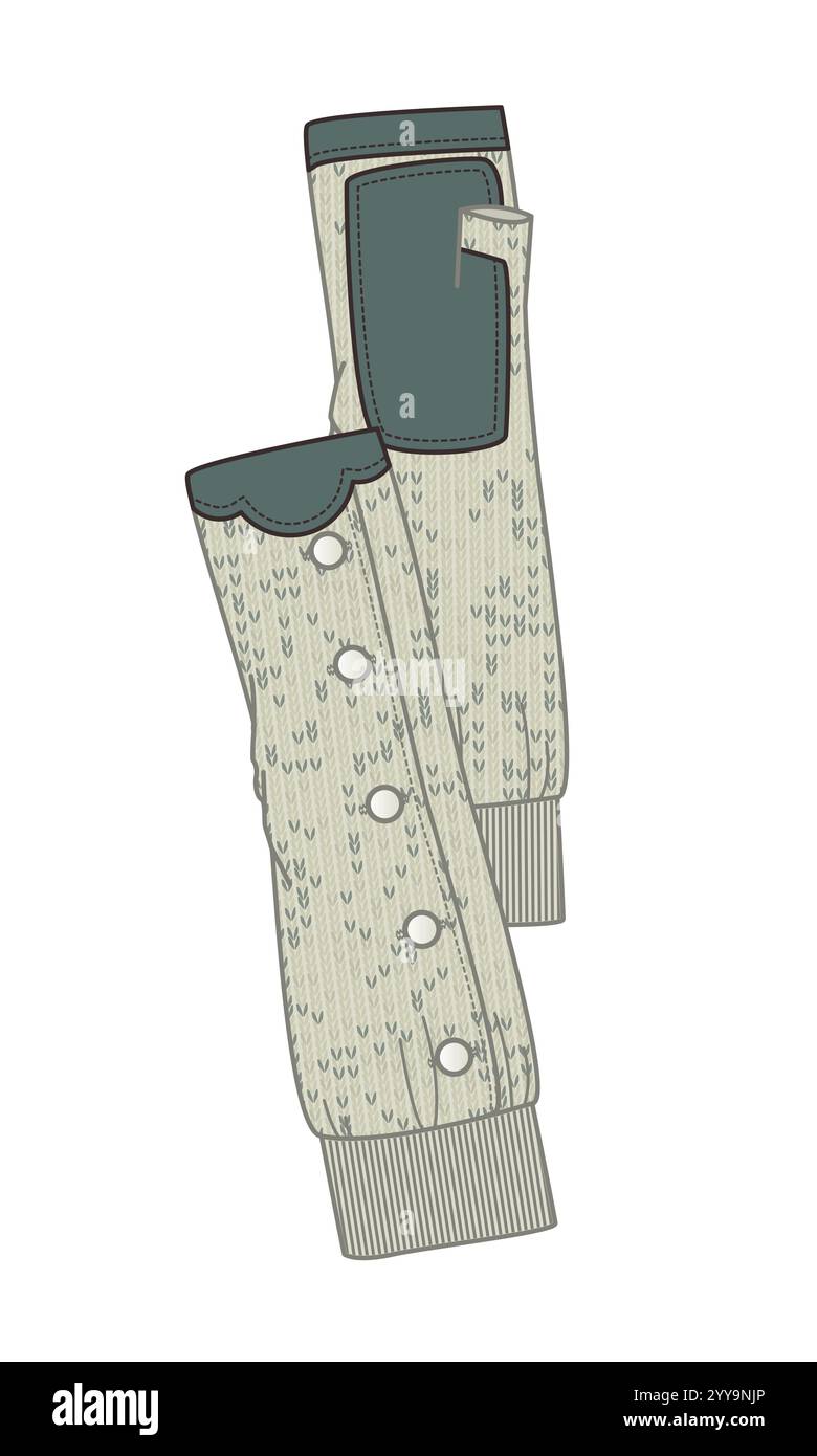 Ladies arm warmers flat sketch hi-res stock photography and images - Alamy