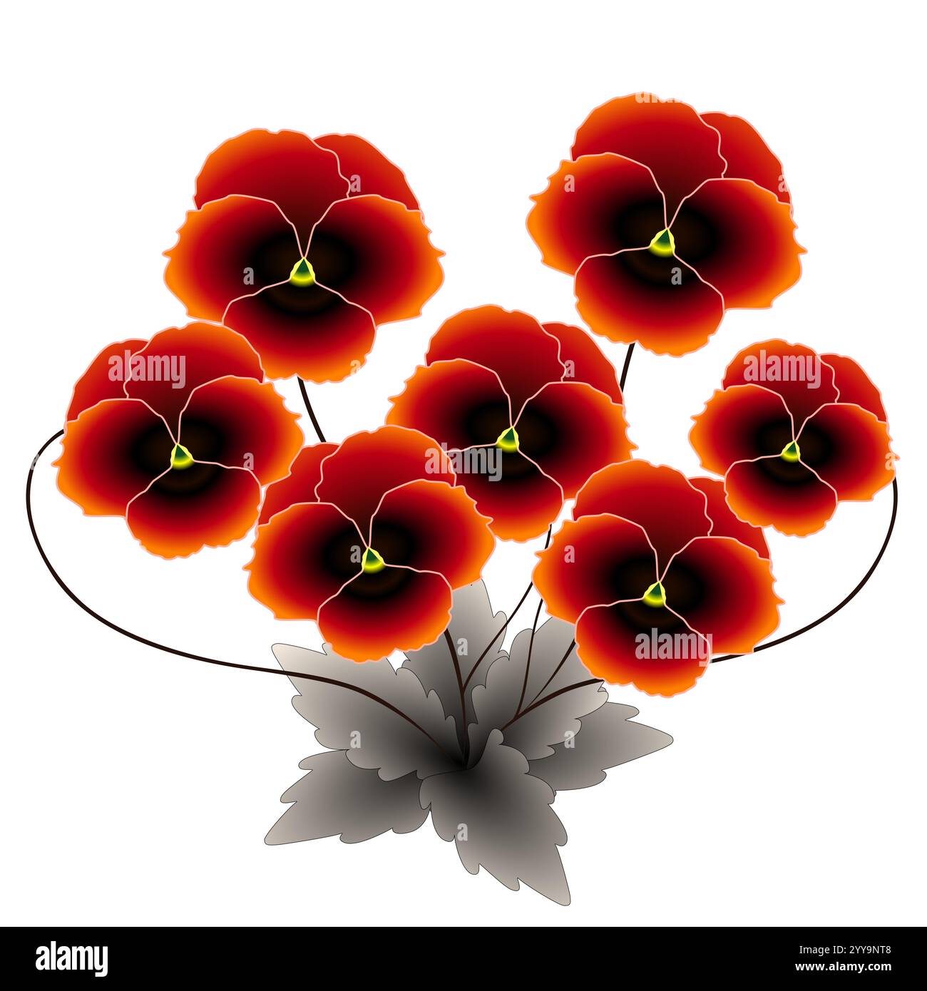 Colorful yellow flowers bloom Stock Vector Images - Alamy