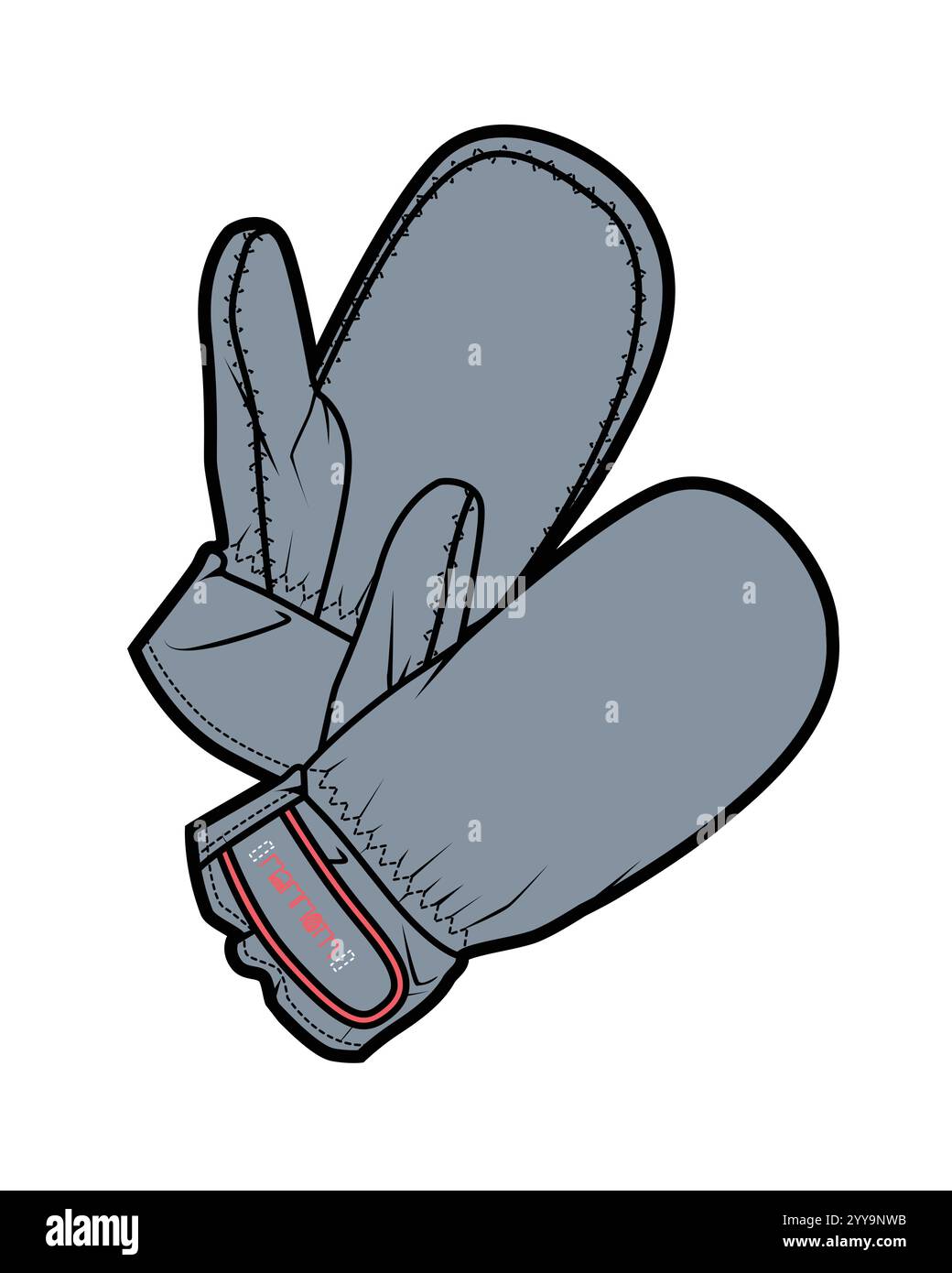 Mittens gloves flat sketch hi-res stock photography and images - Alamy