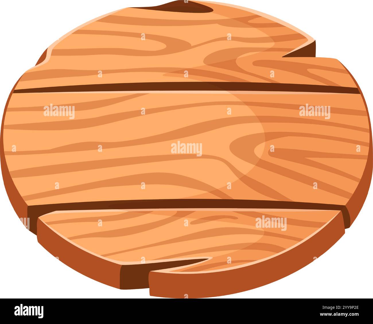 Cartoon illustration featuring a round wooden sign crafted from light ...