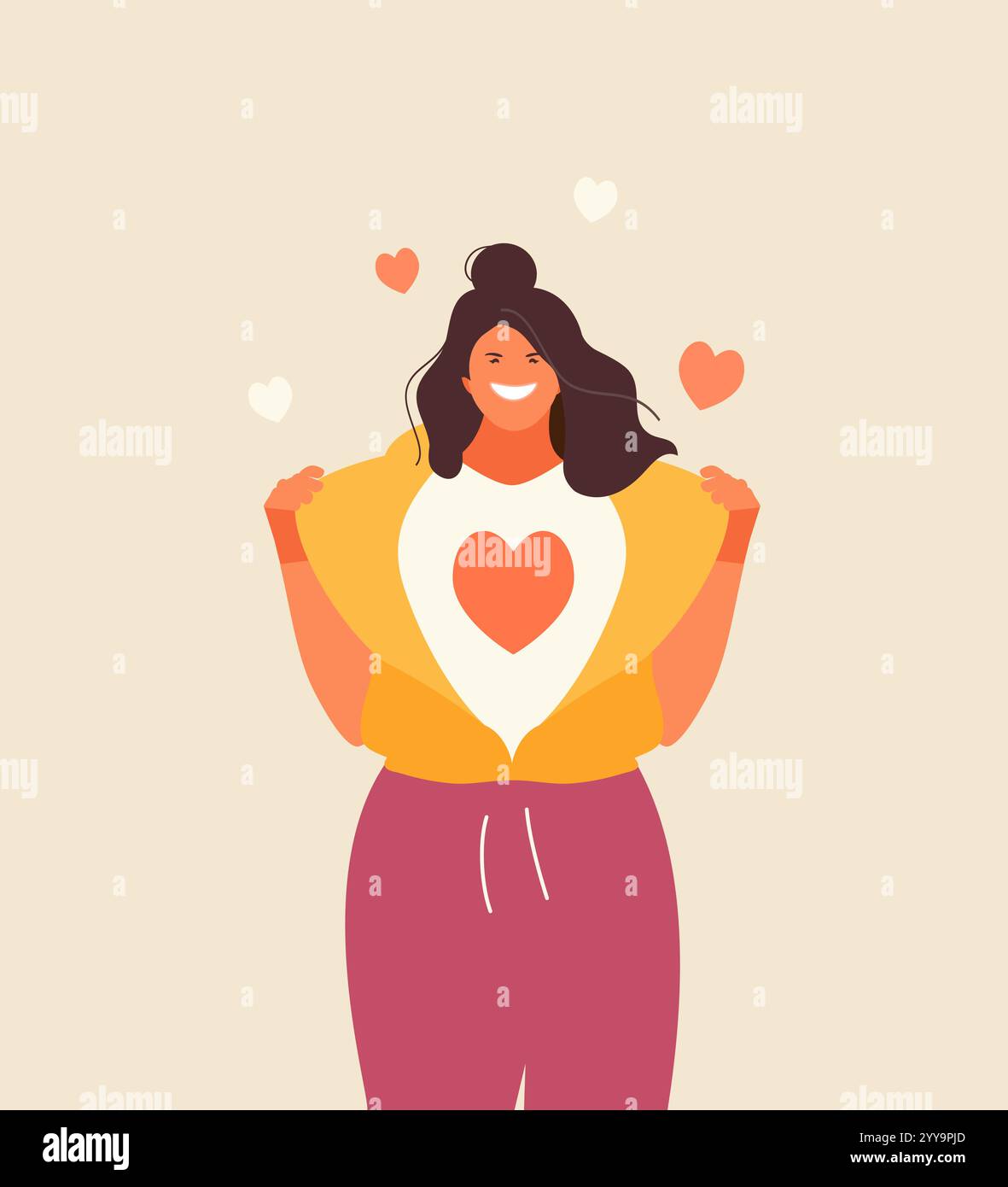 Happy girl sharing love. Valentine day. Volunteering and charity ...