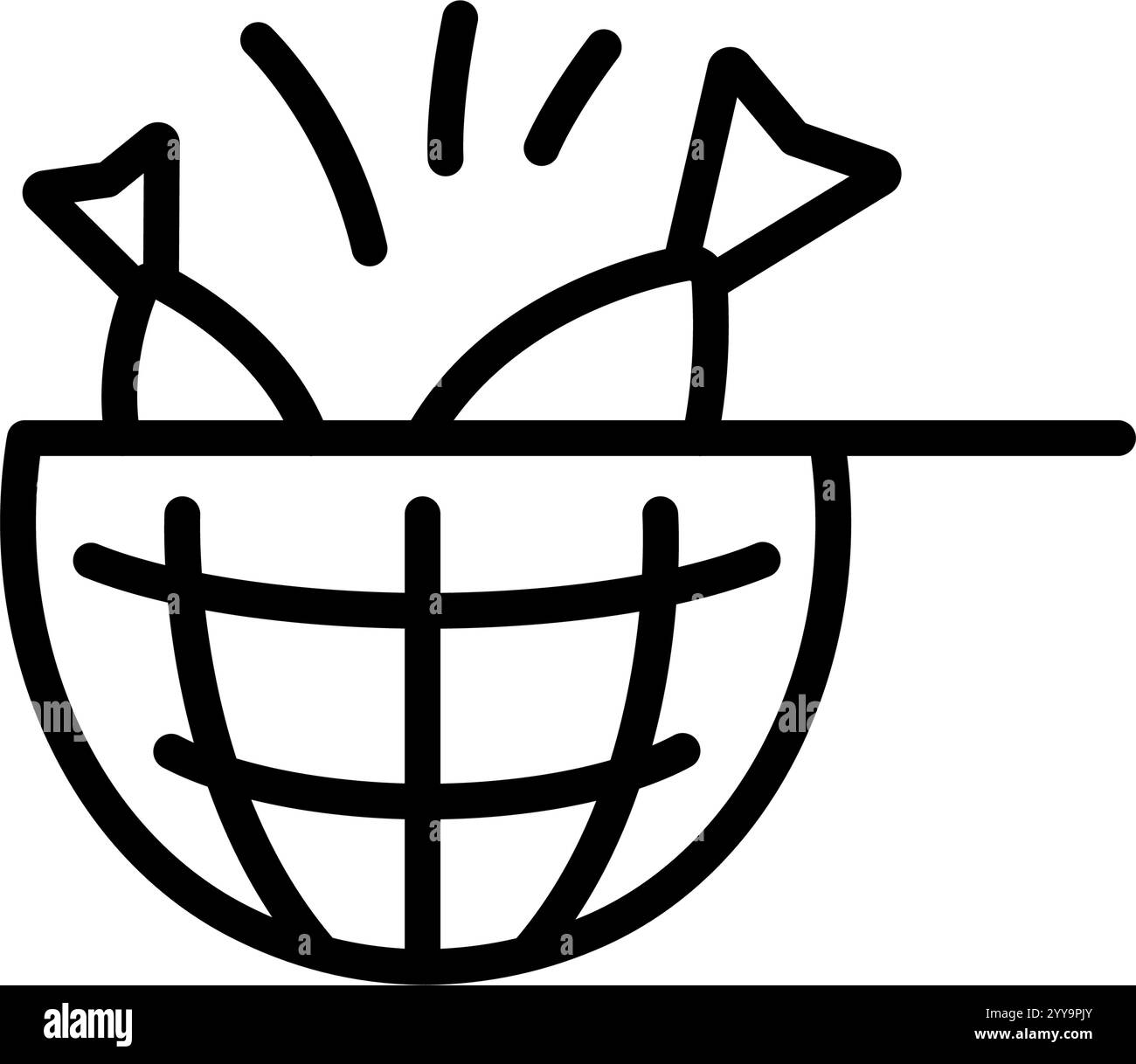 Fish net line icon. Special fishing equipment. Fishing contest. Vector ...