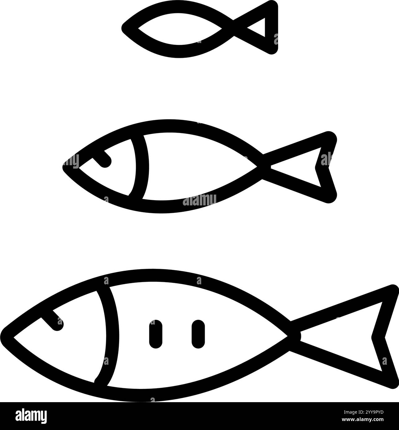 Fish outline icon. Industrial commercial seafood fish breeding ...