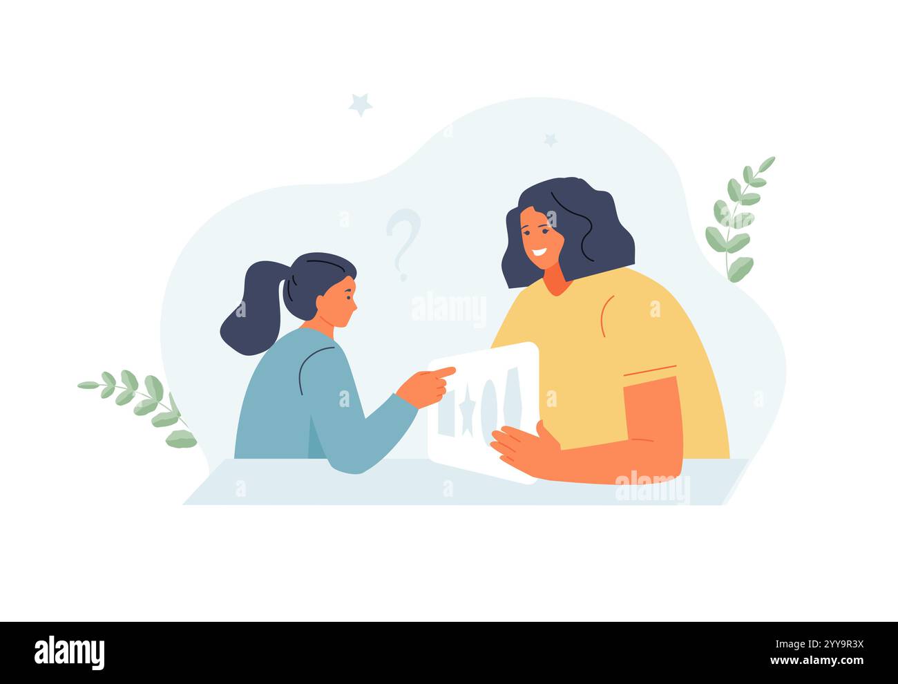 Woman child psychologist is testing a little girl. Diagnosis and ...