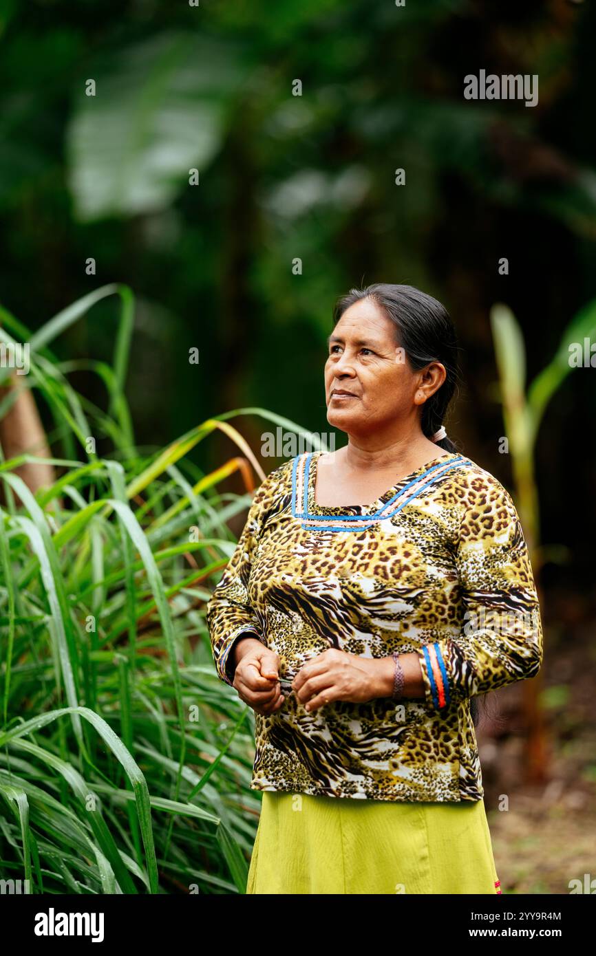 Portrait of Nelly Linia, Guayusa Upina Ceremony, Sinchi Warmi, Amazonia ...