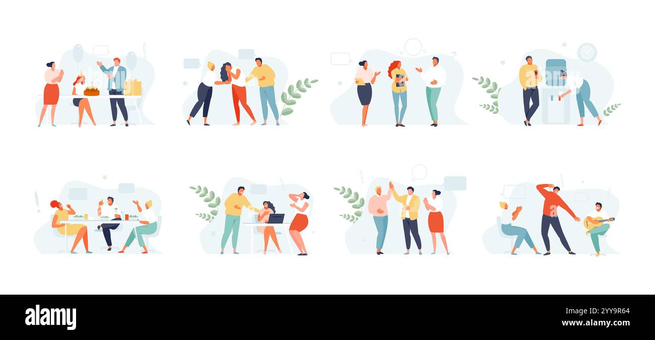 Informal communication and conversations of colleagues. Collaboration ...