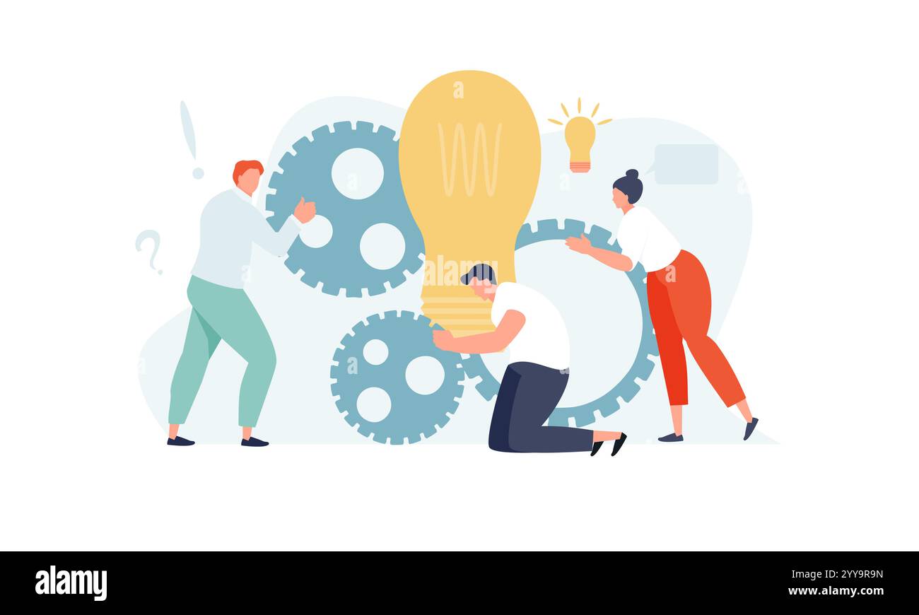 People group together generate an idea. Teamwork and collaboration ...