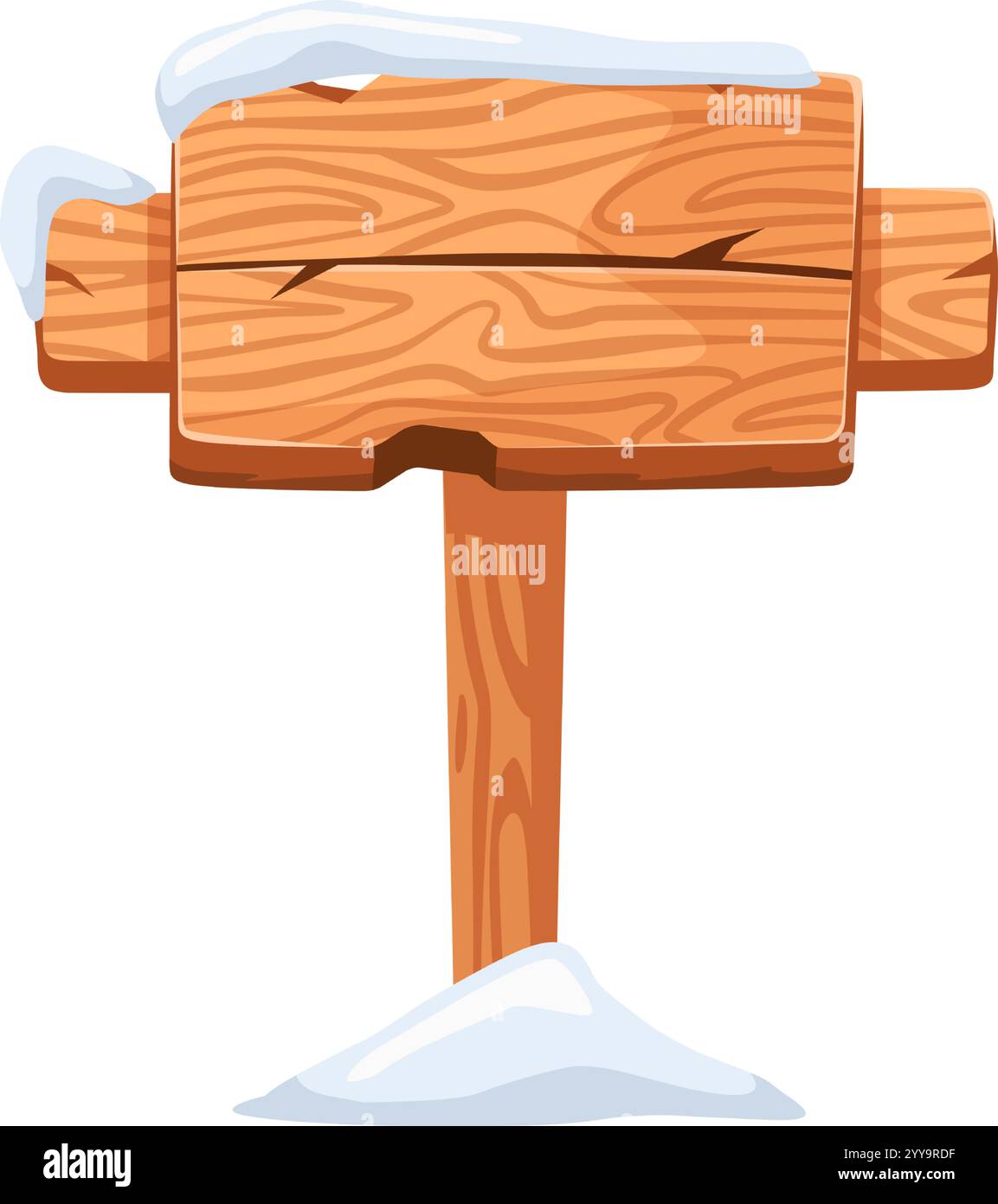 Frozen wooden sign snowy Stock Vector Images - Alamy
