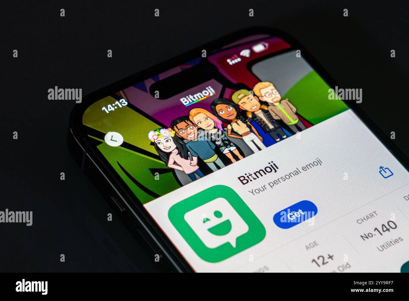 New York, USA - December 20, 2024: Bitmoji app displayed on smartphone ...