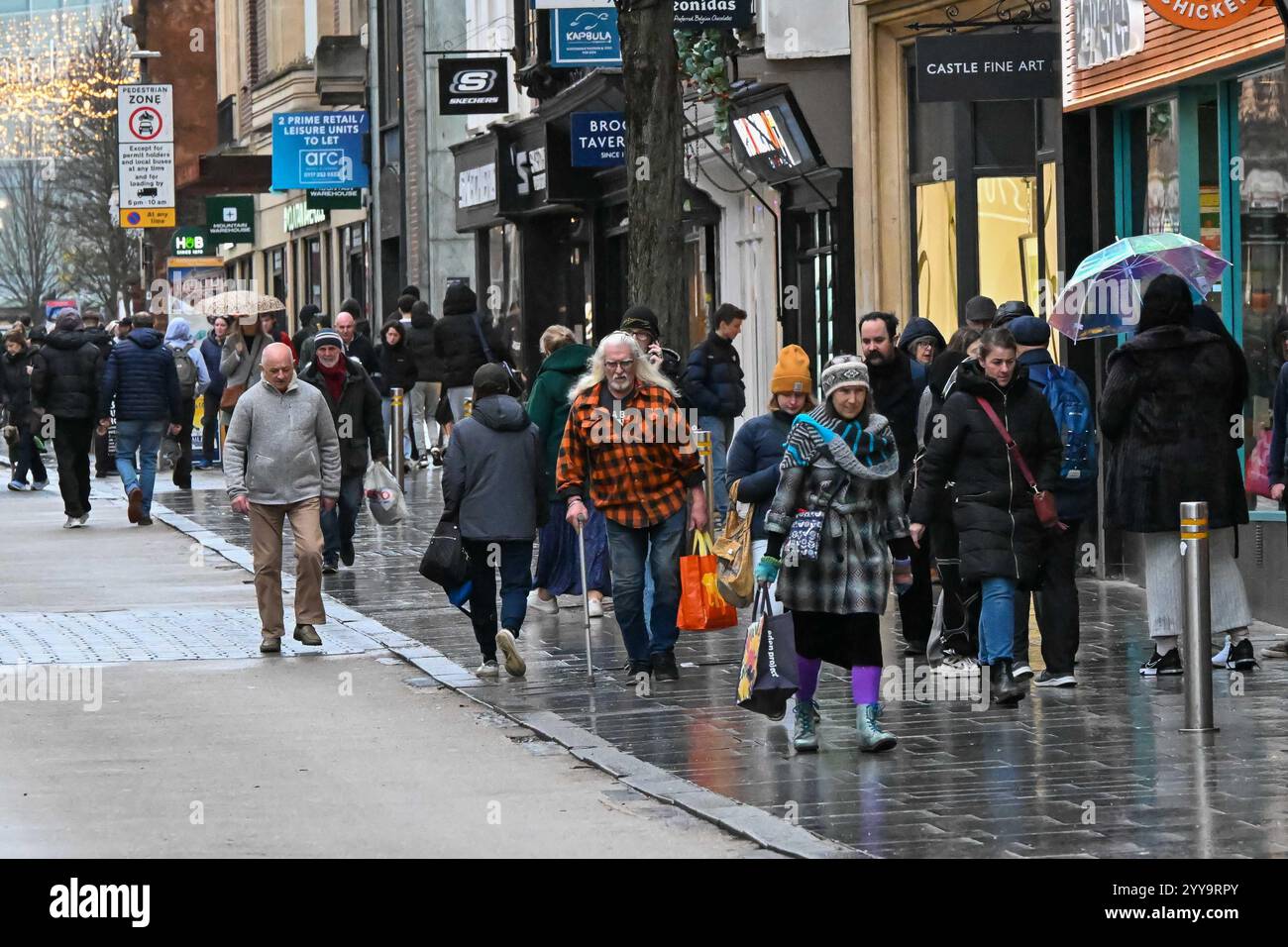 Exeter, Devon, UK. 20th December 2024. UK Weather. The city centre at ...