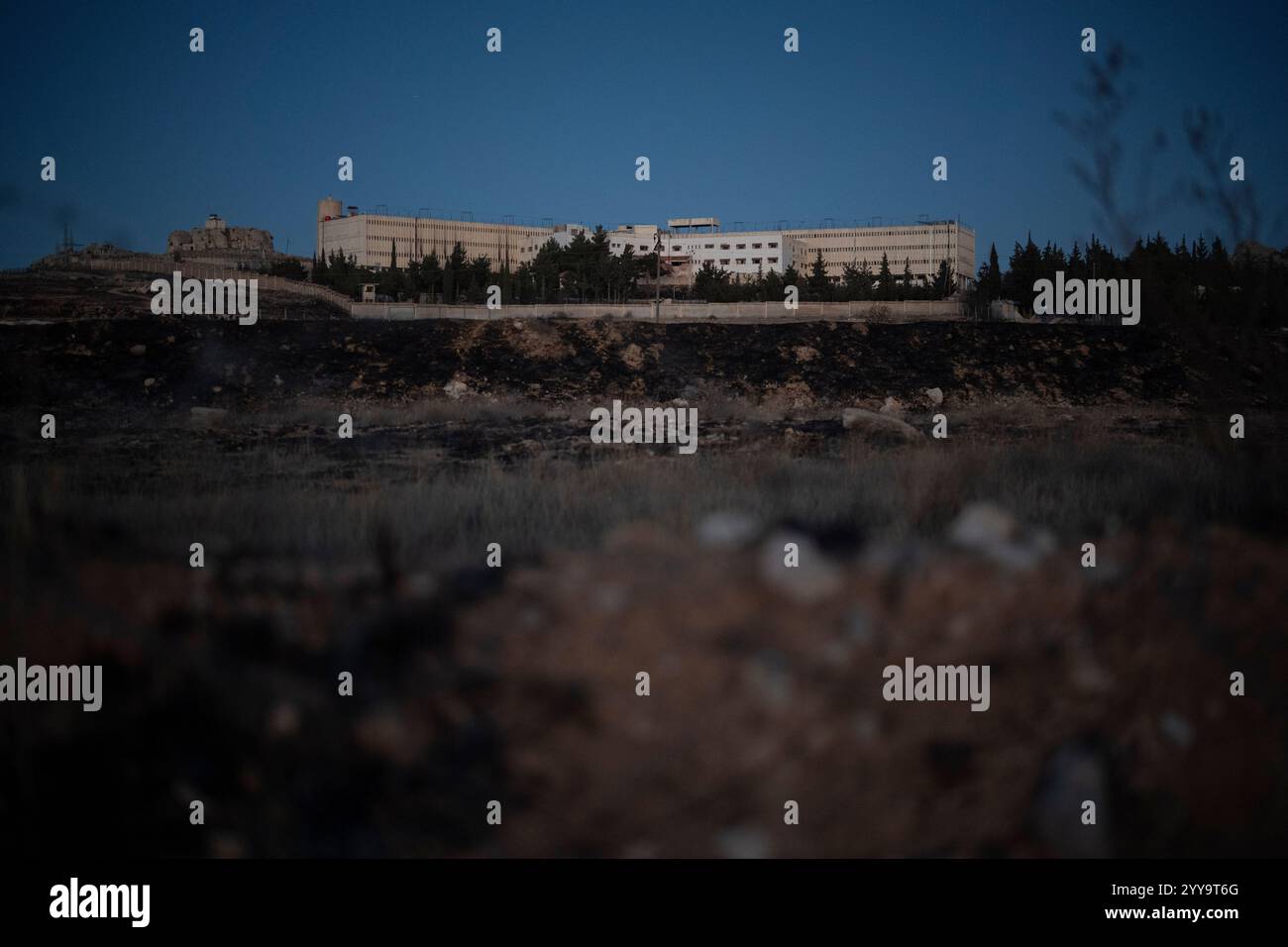 The building complex of the infamous Saydnaya military prison is seen ...