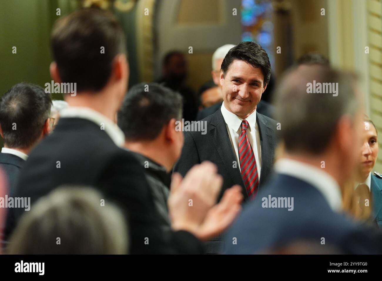 Ottawa, Canada. 20th Dec, 2024. Prime Minister Justin Trudeau arrives ...