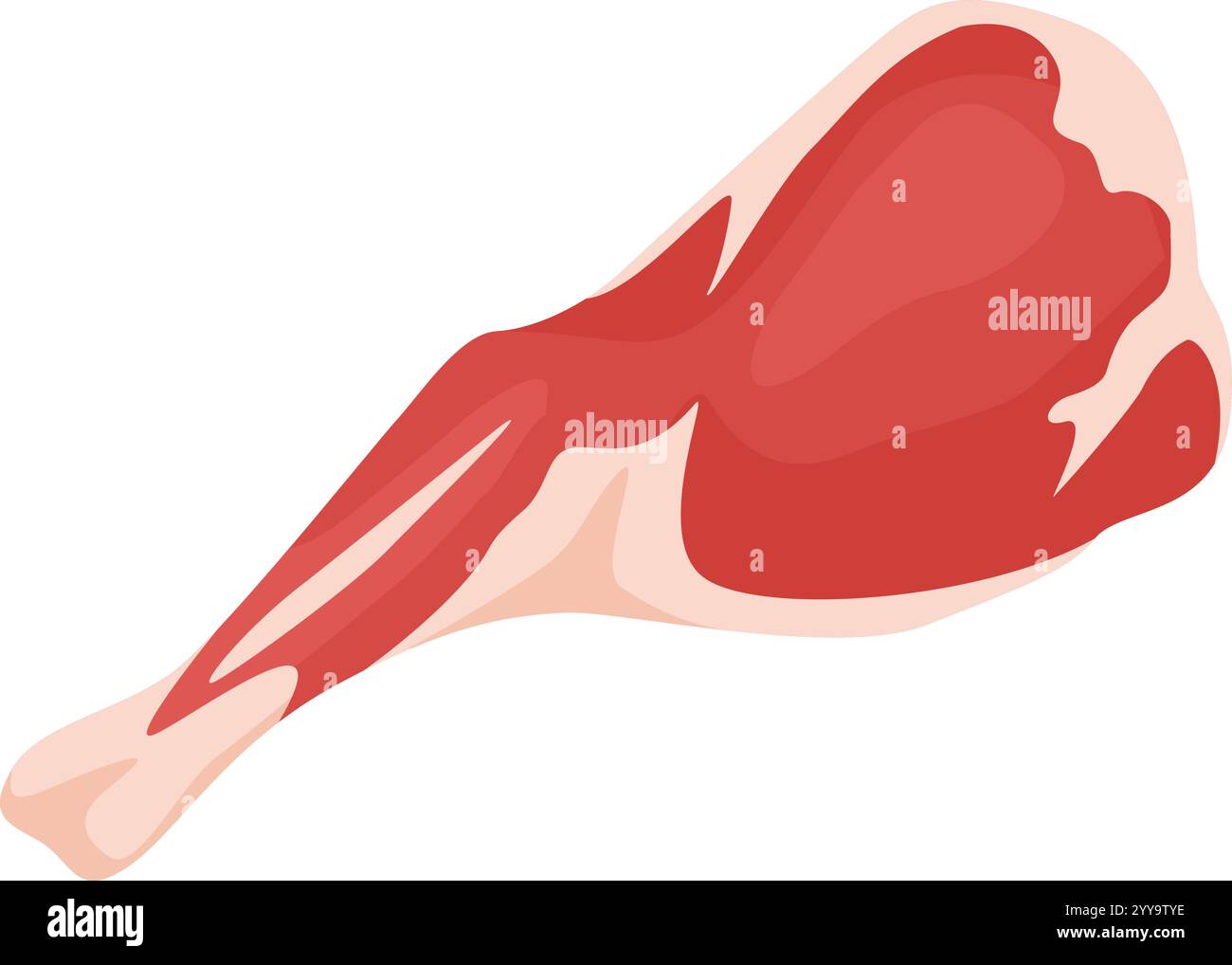 Fresh leg of lamb isolated against a white background, showcasing its ...