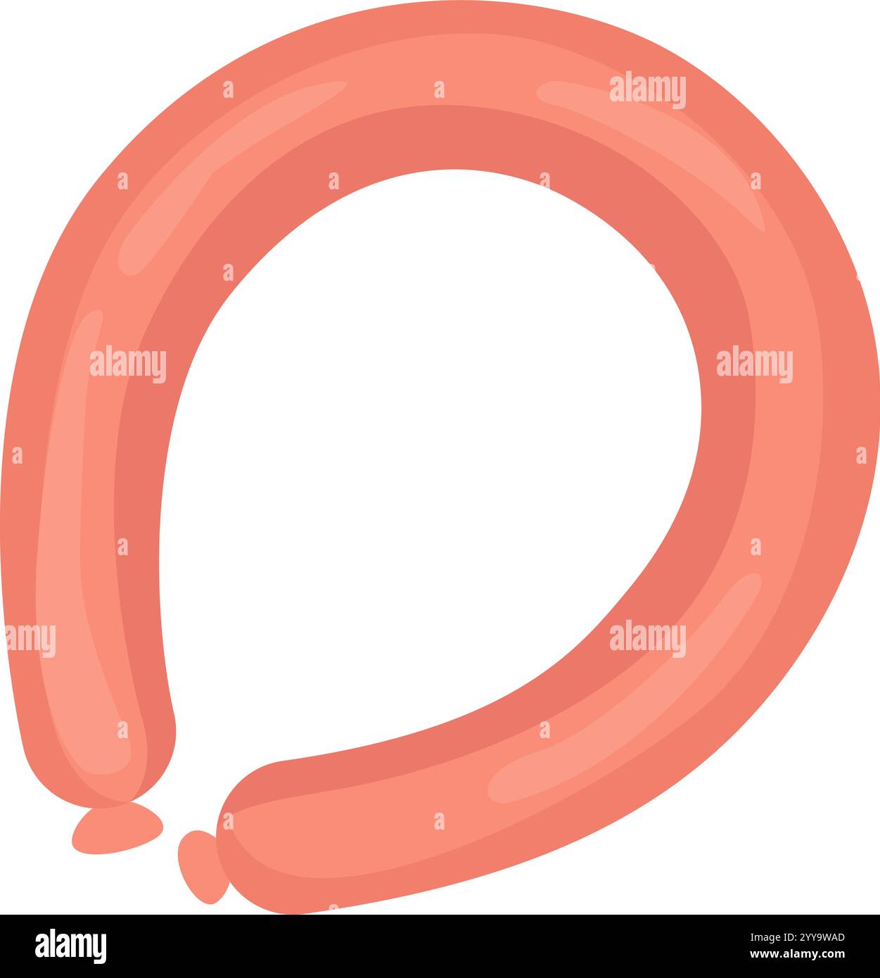 Sausage forming a circular shape against a white background ...