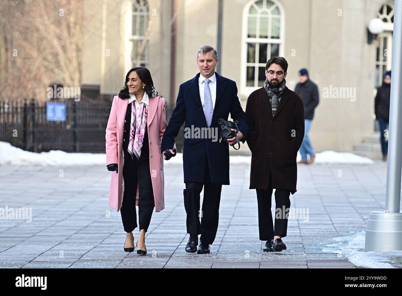 Liberal MP Anita Anand, left, arrives for a cabinet swearing-in ...