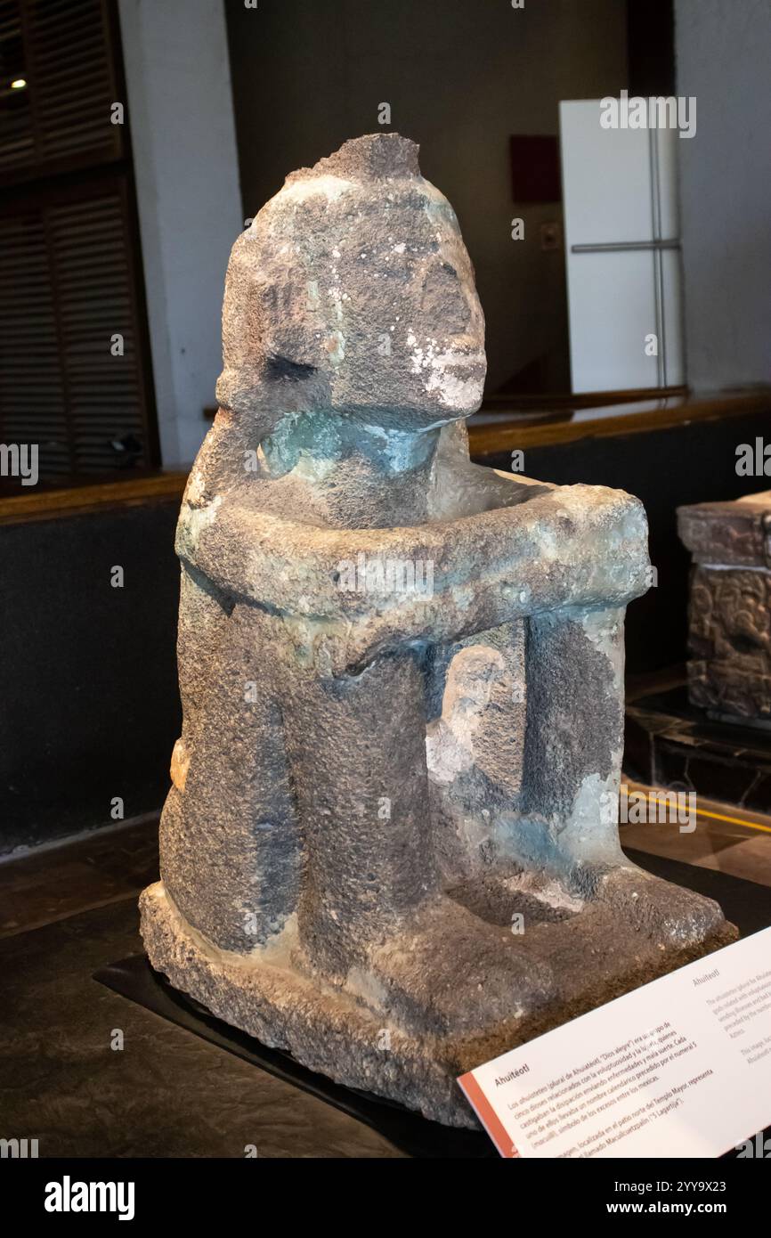 Mexico City, Mexico November 12, 2024: Sculpture of the one of the gods ...