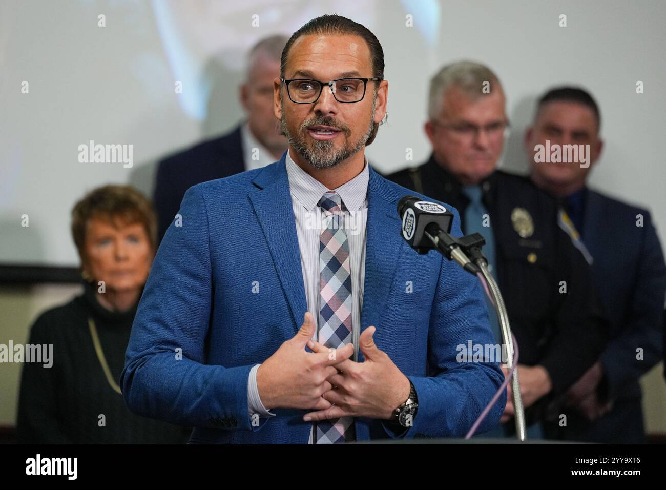 Carroll County Prosecutor Nicholas McLeland speaks after the sentencing ...